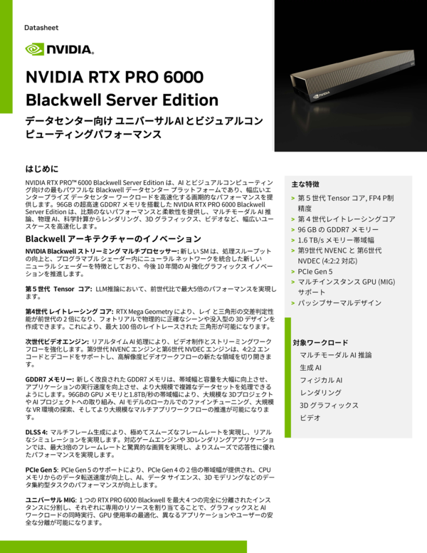 RTX PRO 6000 Blackwell Server Edition