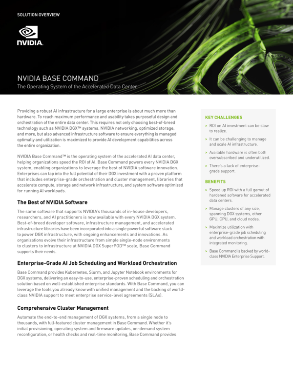 NVIDIA Base Command Solution Overview