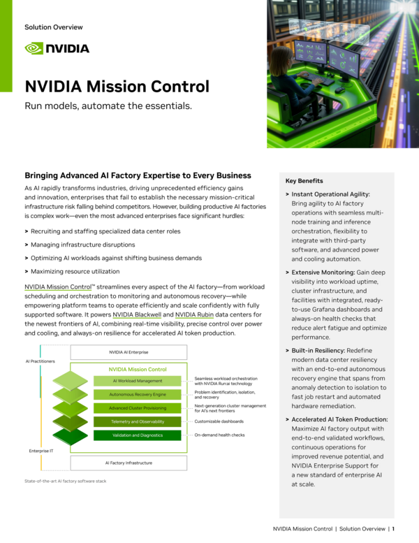 NVIDIA Mission Control Solution Overview